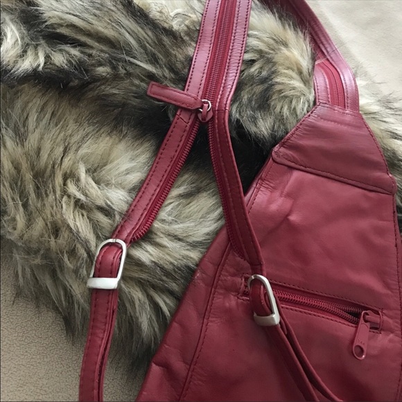 LF | Bags | Lf Red Leather Mini Backpack | Poshmark